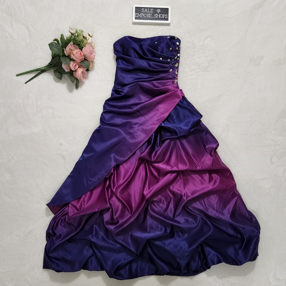 Purple Ombre Prom Dress - Gem